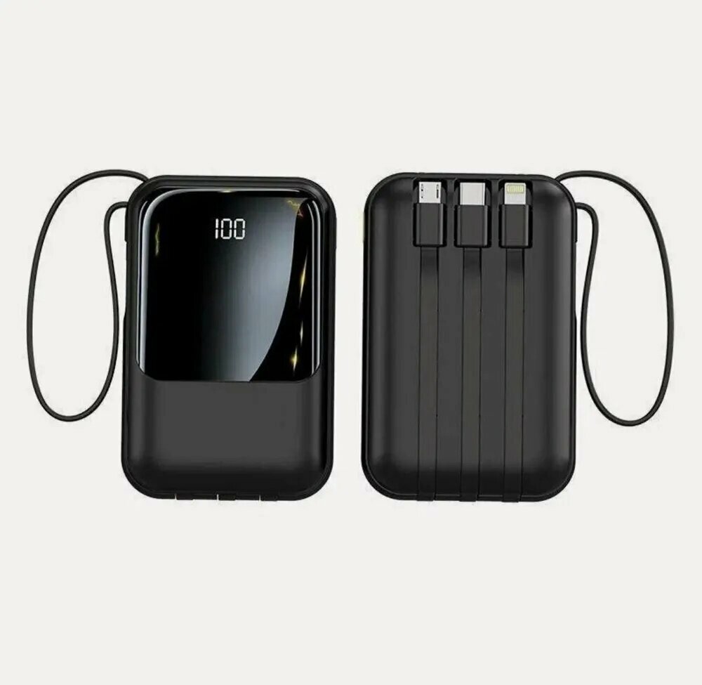 Внешний аккумулятор Powerbank 10000 mah, 10000 мАч, 22 Вт, черный