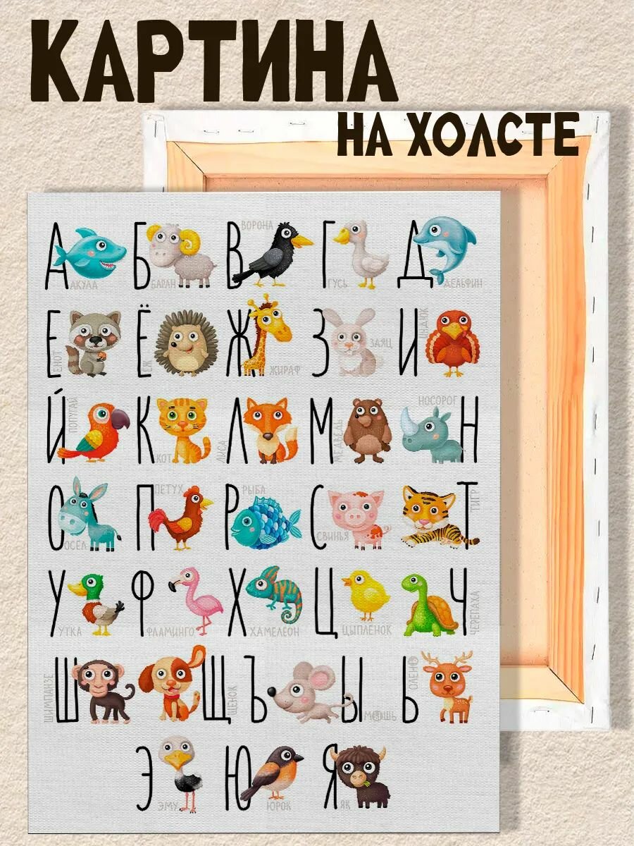 Картина на стену в детскую комнату Алфавит