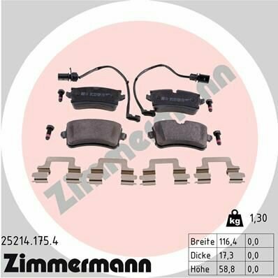 Колодки тормозные задние ZIMMERMANN 252141754