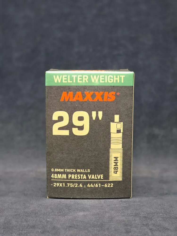 Камера велосипедная Maxxis WelterWeight, 29x1.75/2.4", 48 мм, тип ниппеля - presta (велосипедный)
