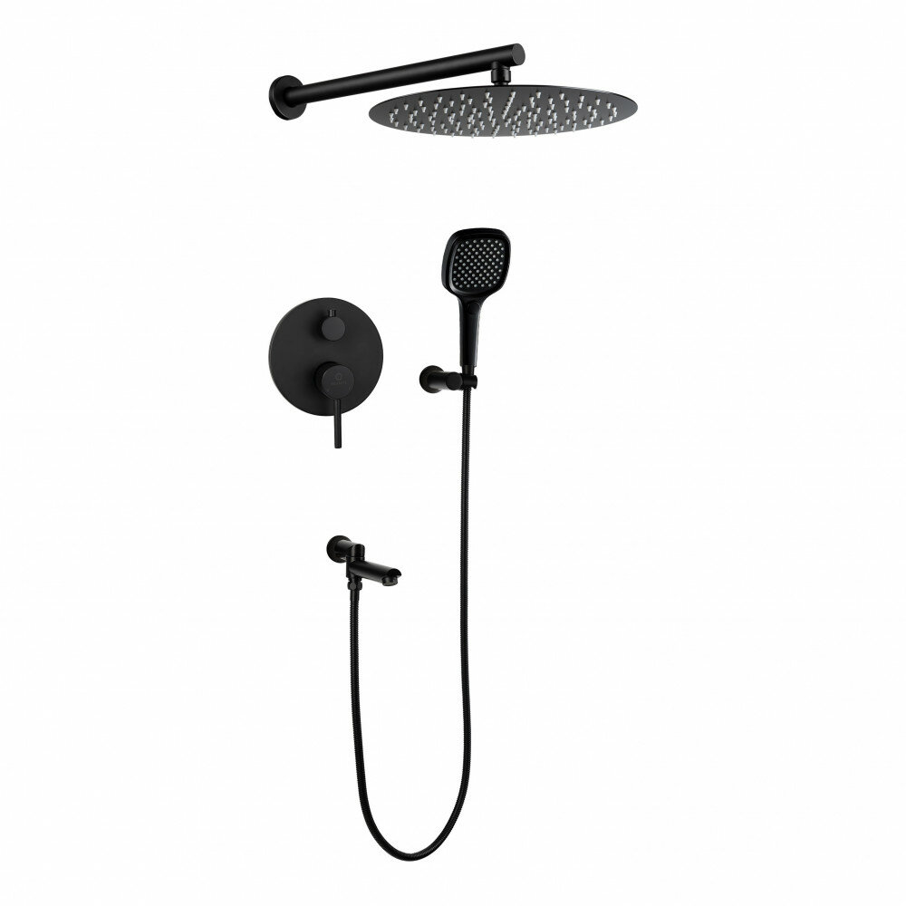 Душевая система встраиваемая FILARETE Roun FL1026BL, черный