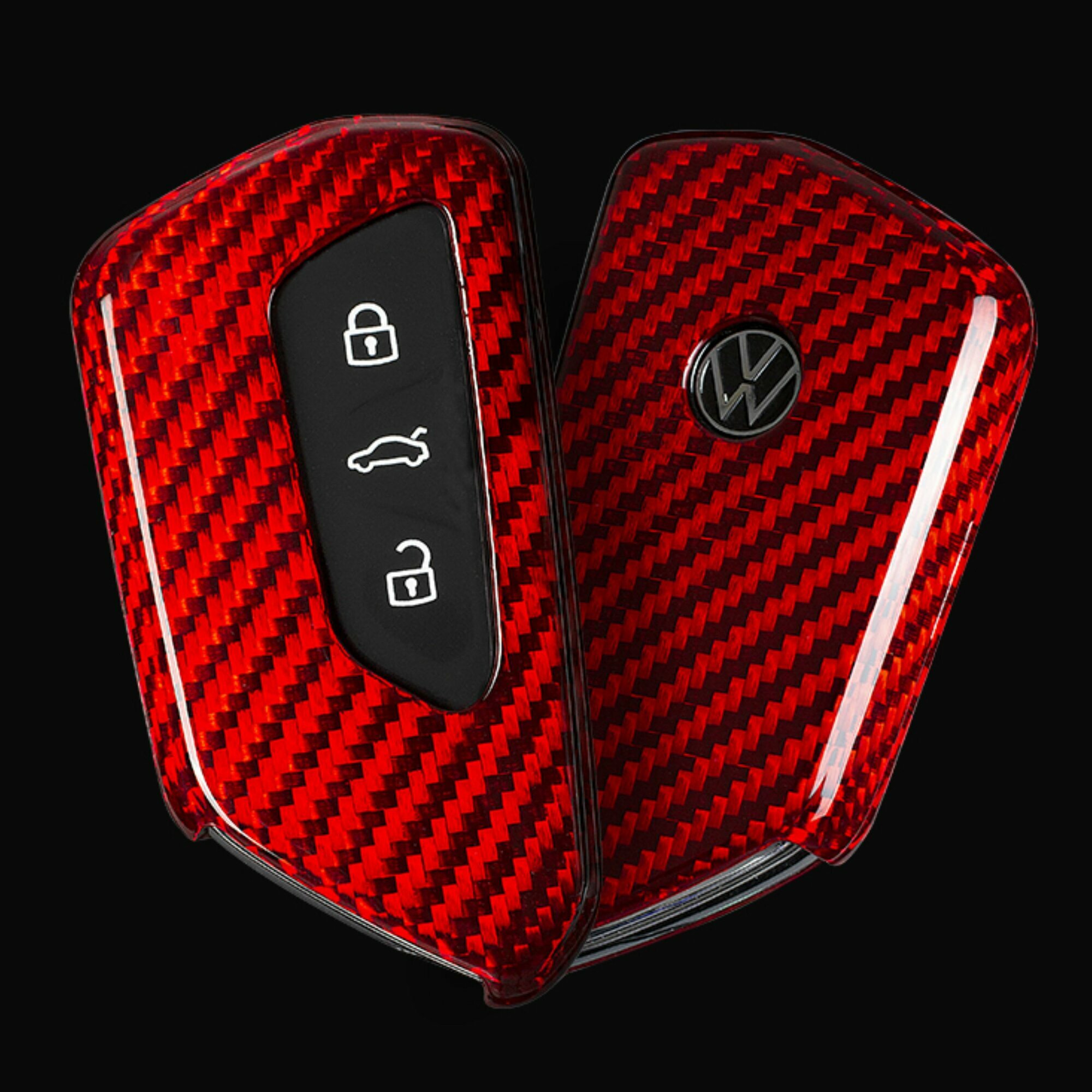 Чехол для ключа Volkswagen Tiguan 3 поколение 2024-2025, Passat, Tavendor 2025, Golf 8, ID / Skoda Octavia A8 T-Carbon настоящий карбон / Чехол на ключ VW Фольксваген Шкода Октавия