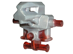 Torso/Head Mechanical, Exo-Force Robot with Marbled Pearl Light Gray Pattern, 53988pb01 Trans-Red U