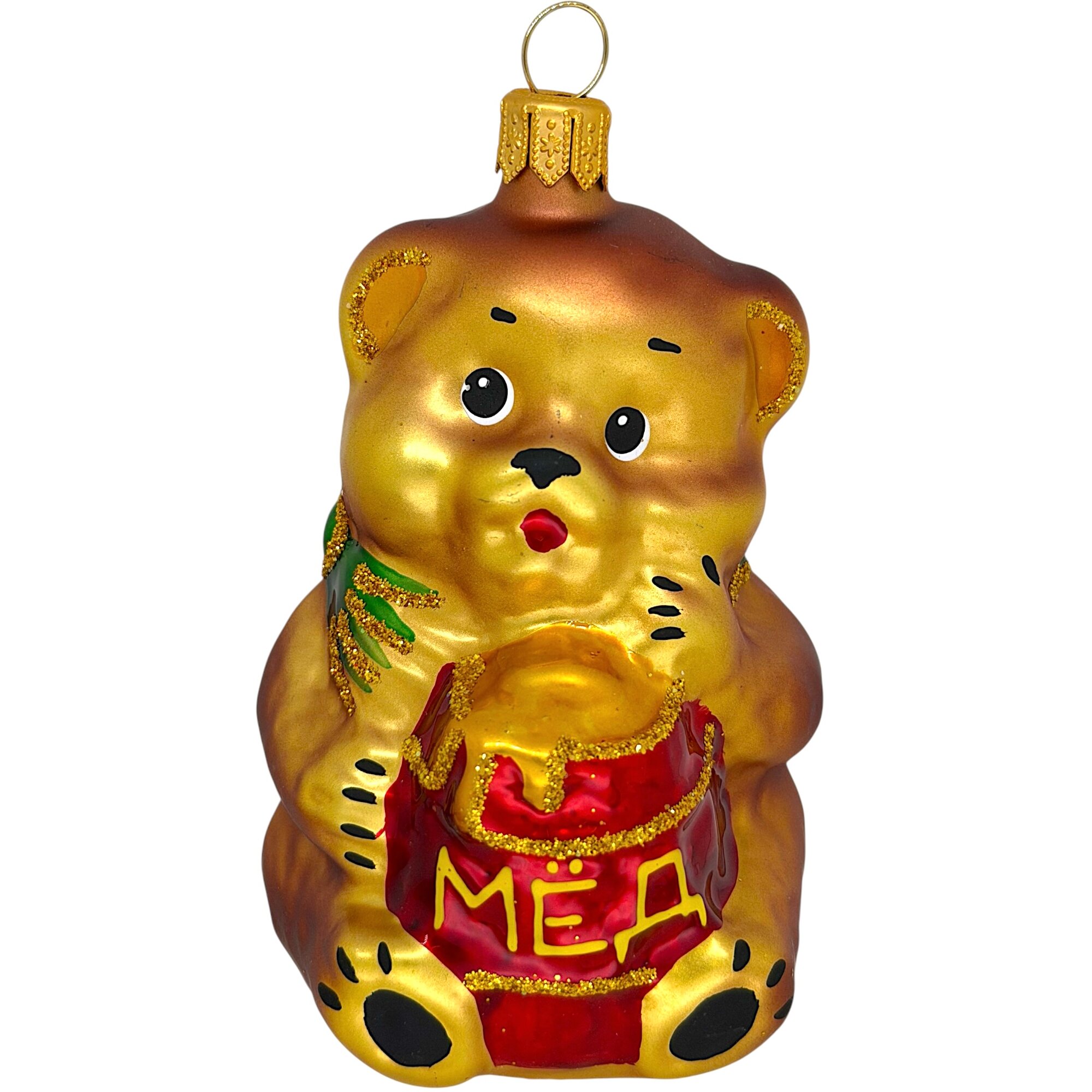 Ёлочная игрушка "Мишка с мёдом" (Ёлочка)