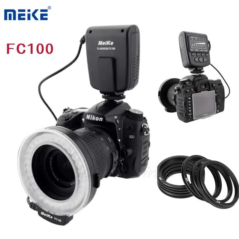 Meike FC-100 LED Макровспышка для Canon Nikon Olympus Pentax