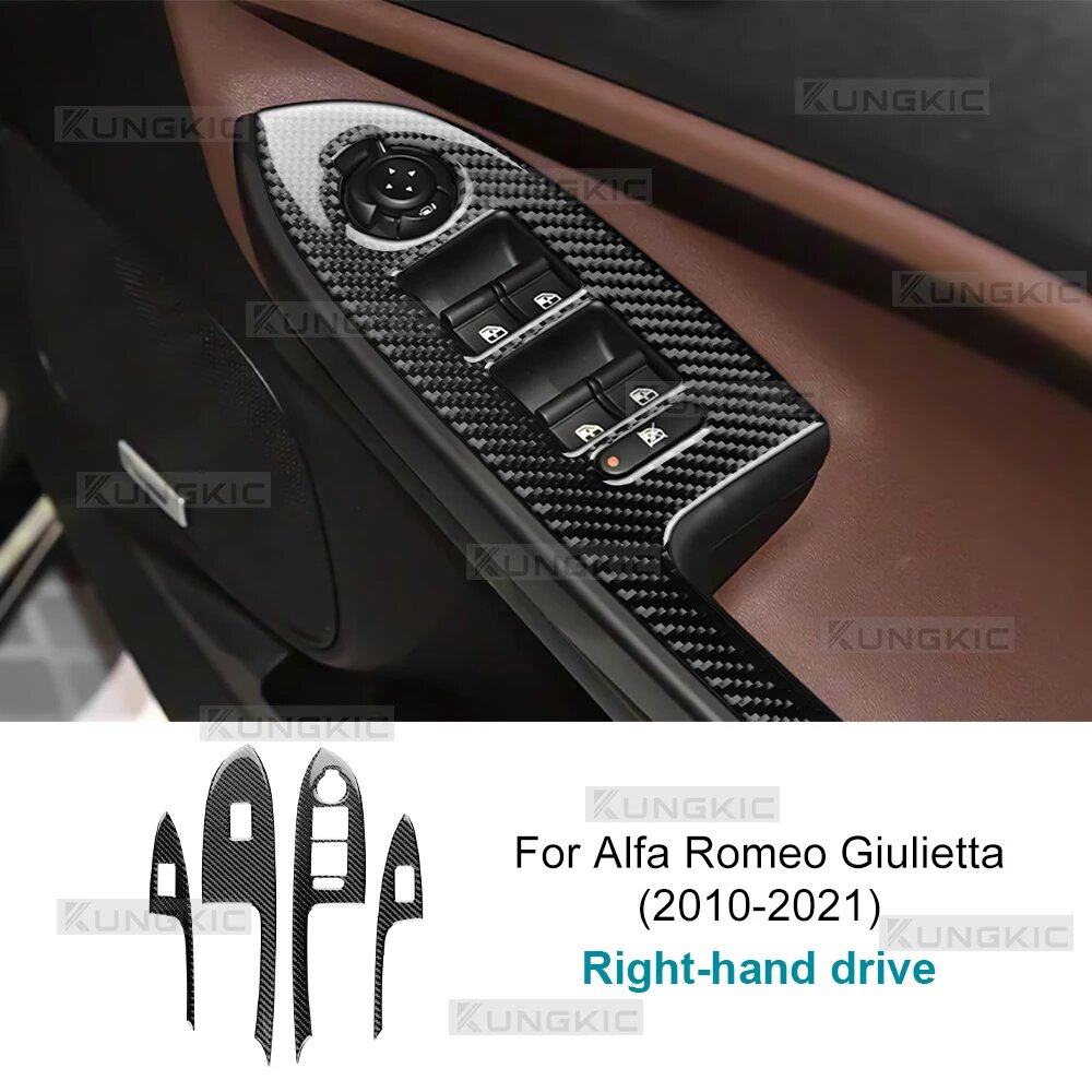 Настоящее мягкое углеродное волокно для Alfa Romeo Giulietta 940 2010-2015 2016 For RHD Black Carbon