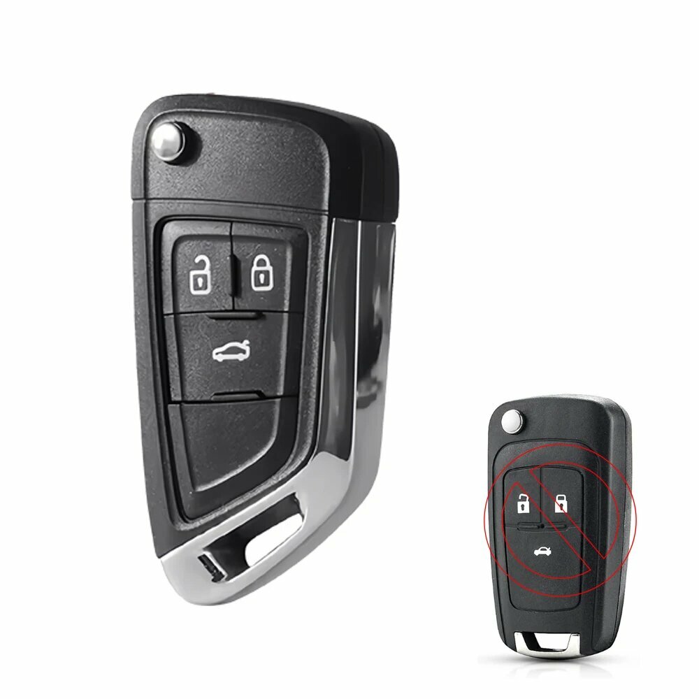 Корпус выкидного ключа с 2/3/4/5 кнопками для Opel Vauxhall Astra Zafira, Chevrolet Cruze 3 Button