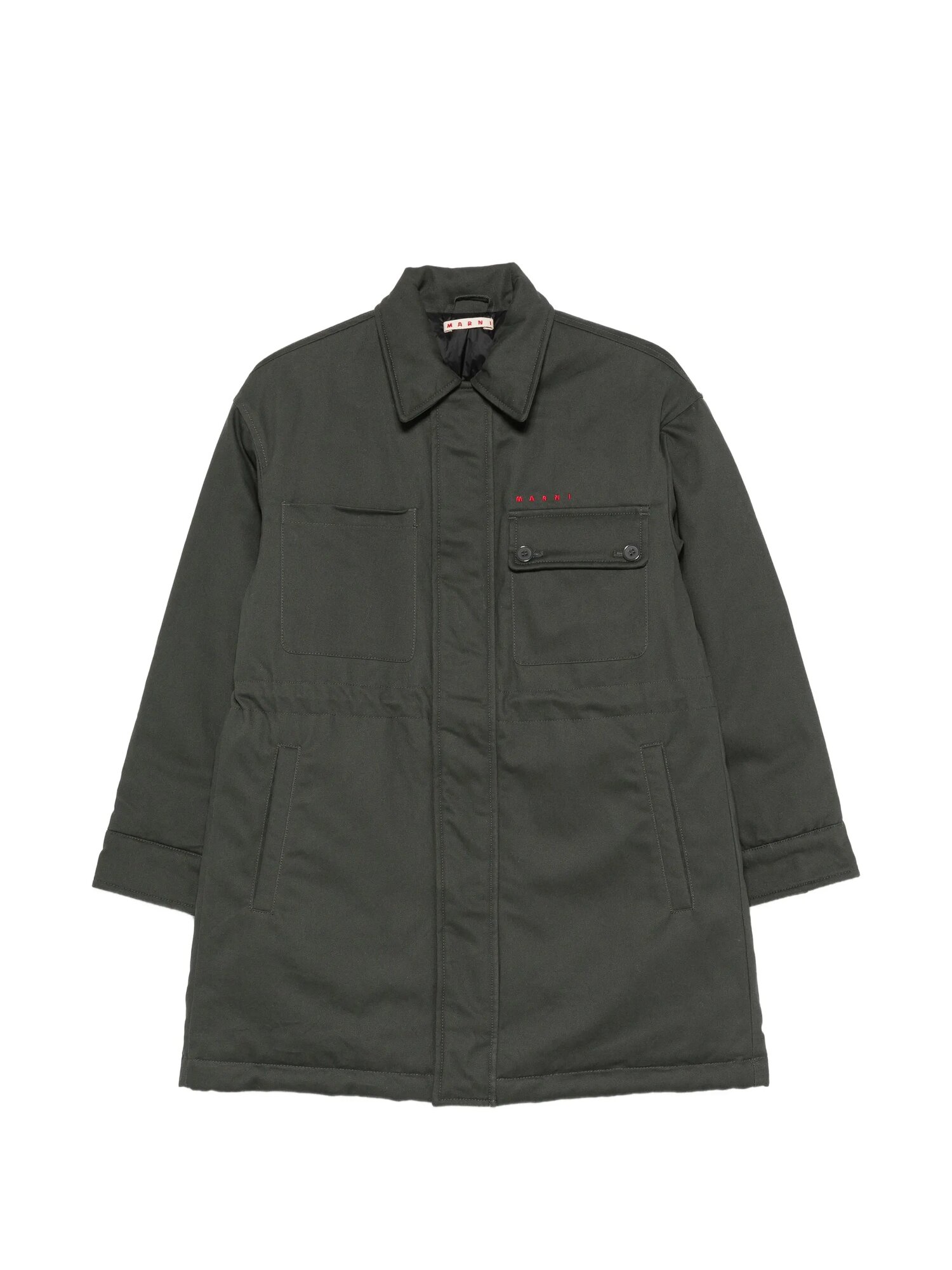 Пальто Logo-embroidered pocket-detail coat