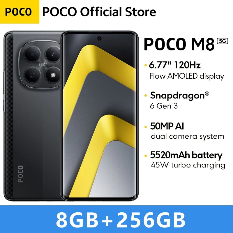 Смартфон Poco M8, 8/256ГБ, global