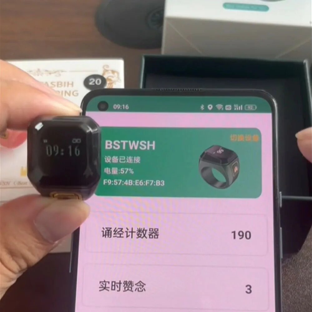Черное Bluetooth-кольцо-счетчик ANENG с OLED — фото 1