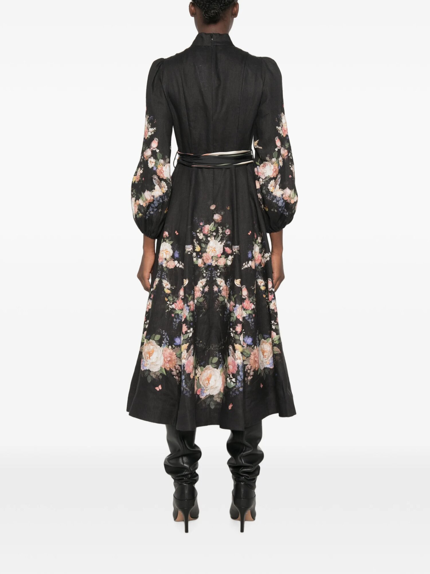 Платье ZIMMERMANN Valiant button-up maxi dress, размер 44, черный — фото 1
