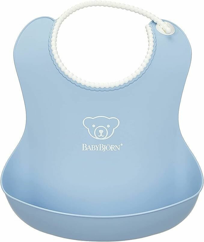 Силиконовый нагрудник для кормления мягкий с карманом Babybjorn