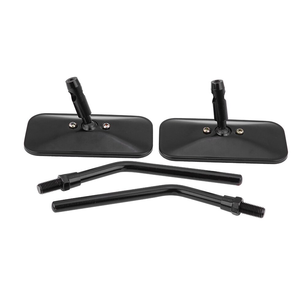 1 пара прямоугольного мотоцикла бокового зеркала заднего вида зеркала для мотоцикла Black