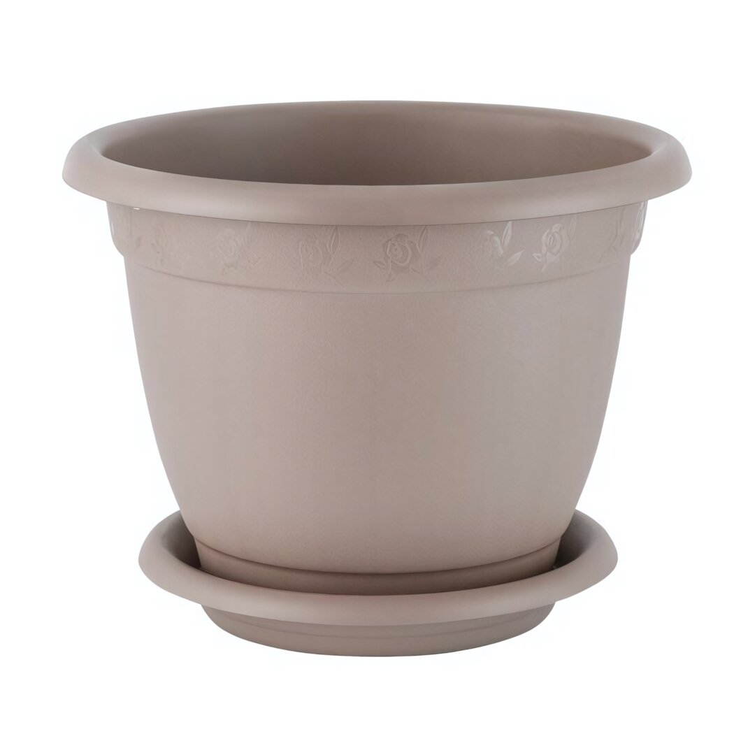 Горшок цветочный "InGreen Aphrodite" с подставкой, 43 см, 25,8 л, французский платан, пластик