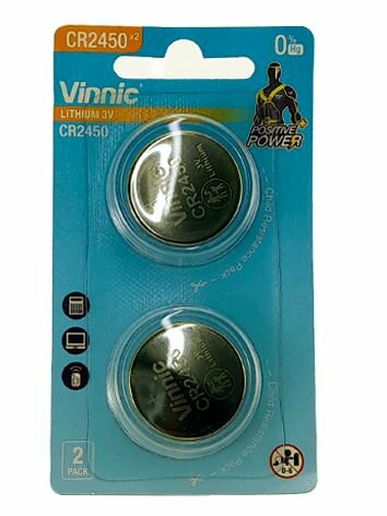 Батарейка (2шт) литиевая VINNIC CR2450 дисковая 3В (бл2)