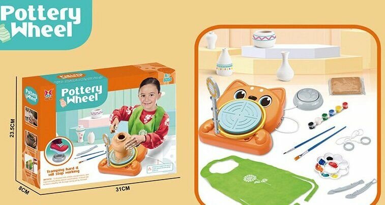 Детский гончарный набор "Улитка" с электрическим гончарным кругом.
