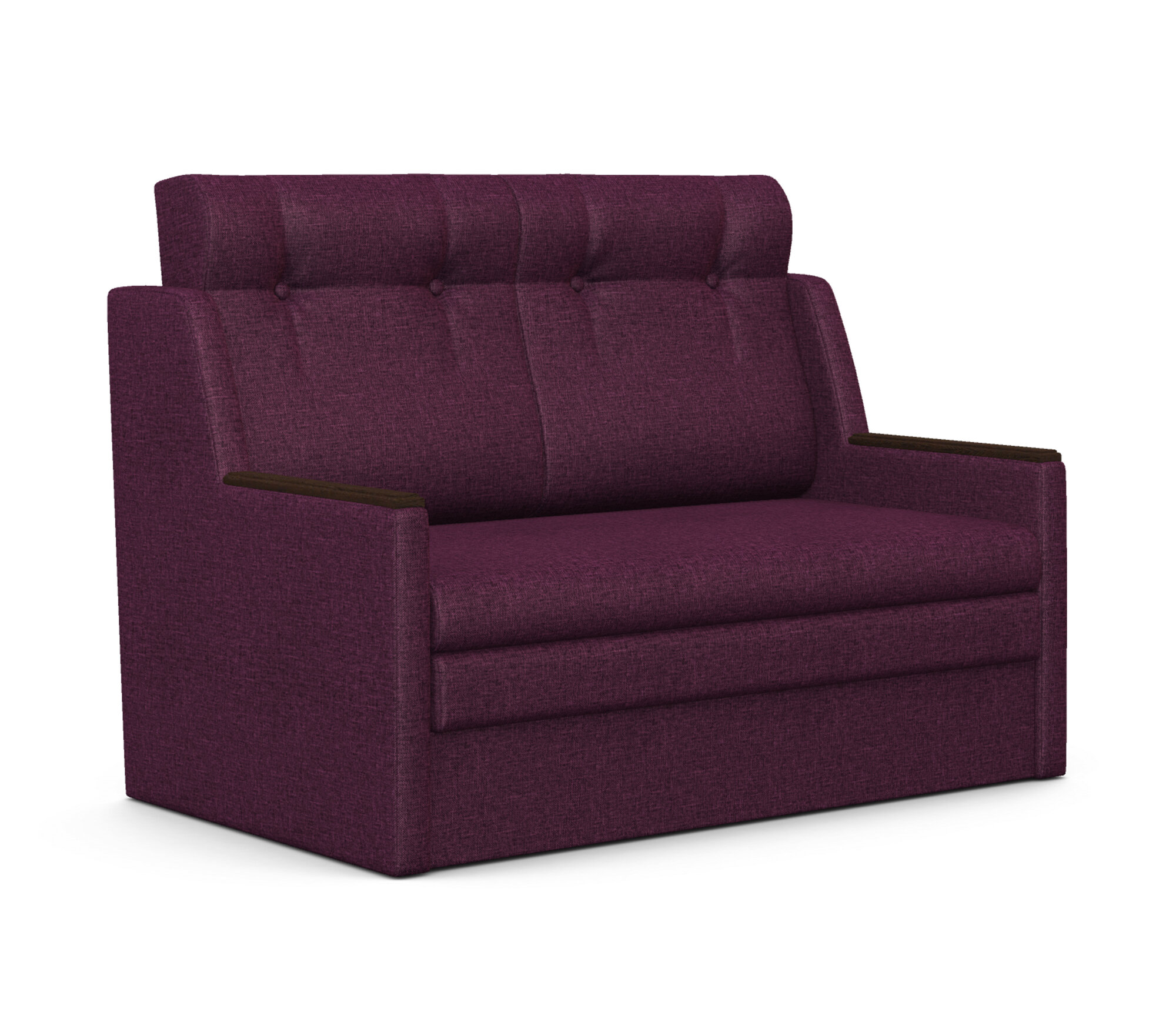 Диван-кровать Классика 2Д, прямой, раскладной, с ящиком для белья, рогожка фиолетовый