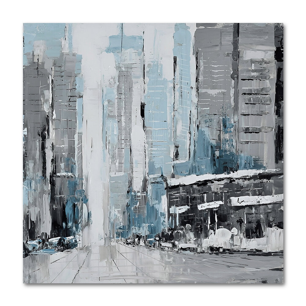 Картина на холсте Город Абстракция №3, 60х60 см
