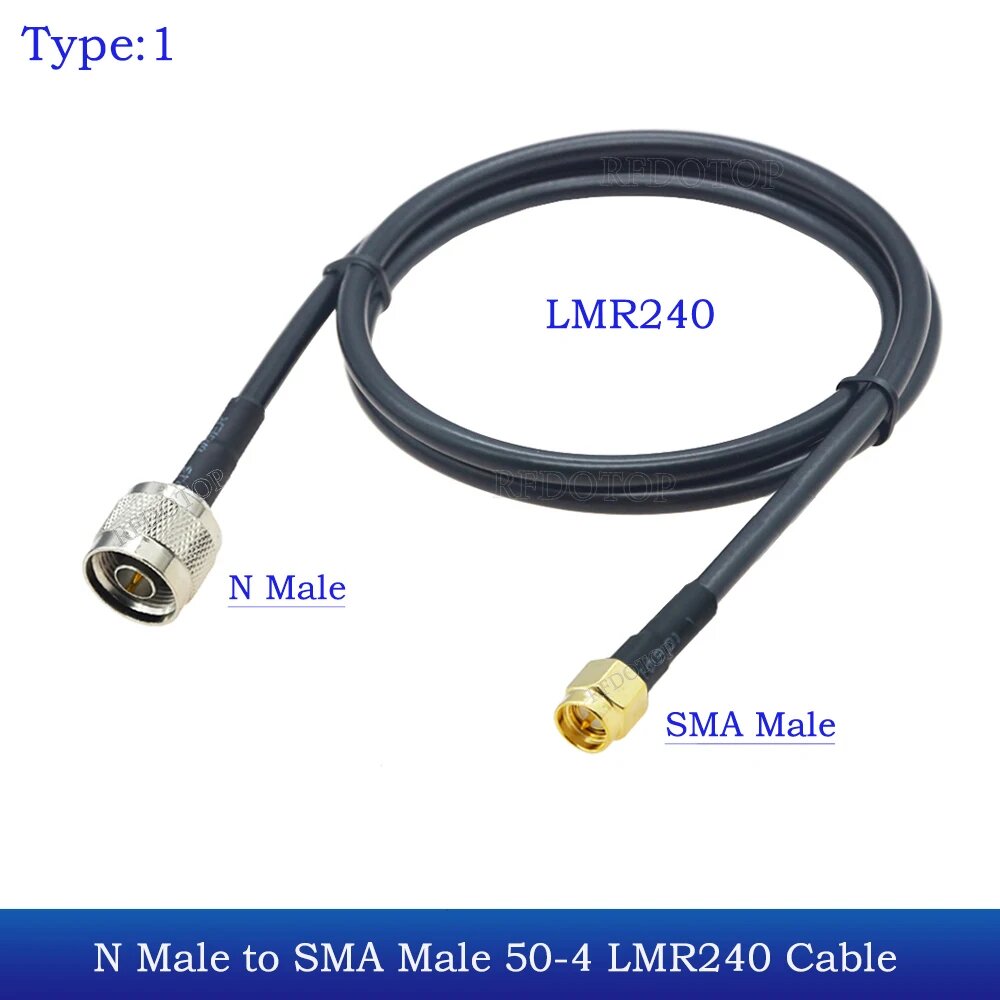 RFDOTOP BT1391-LMR240 Кабель LMR-240 N/SMA 50 Ом 30 см 3M, N Male to SMA Male