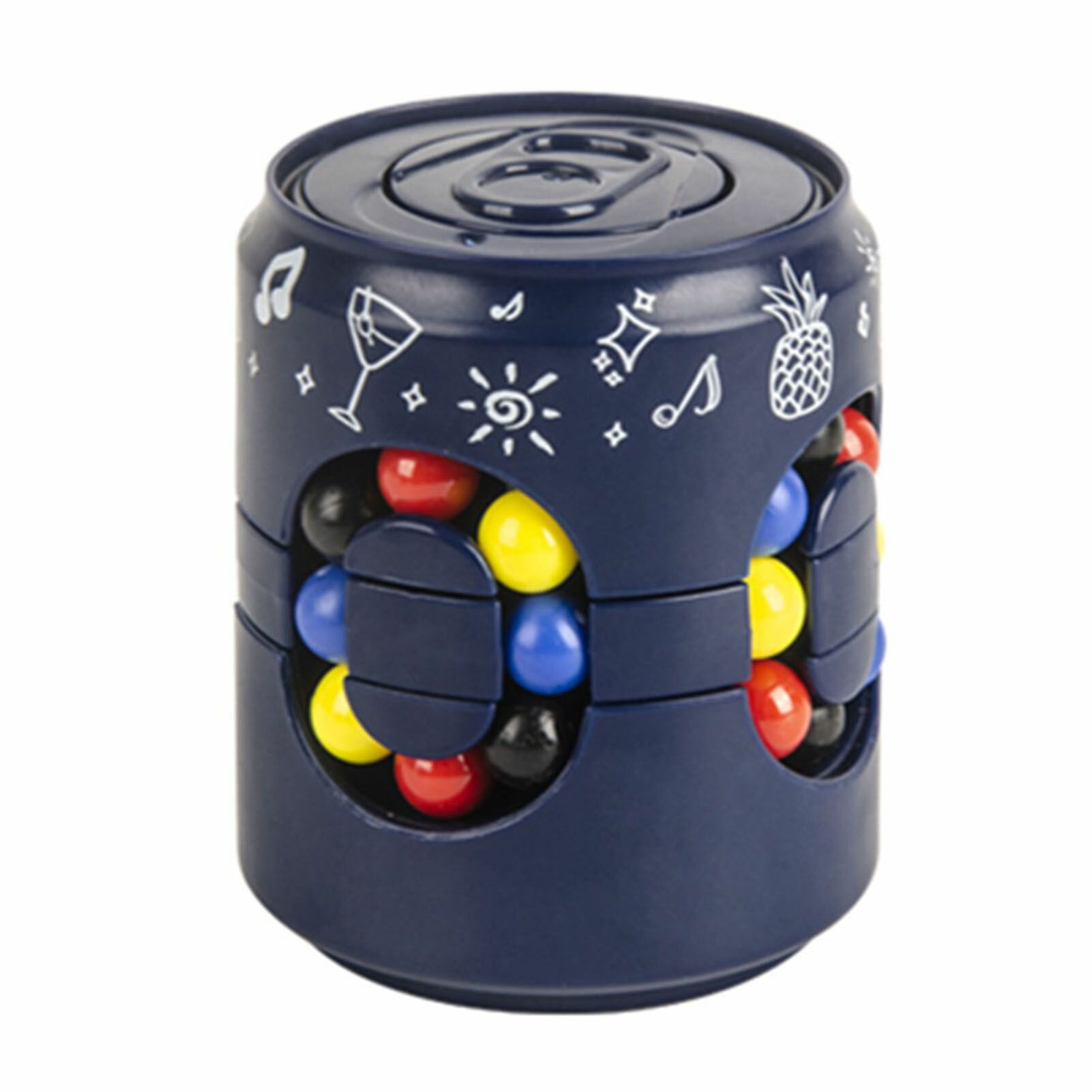Вращающиеся банки с фасолью, Спиннер для снятия стресса, игрушки-головоломки, развивающие сенсорные игрушки для детей, синий цвет