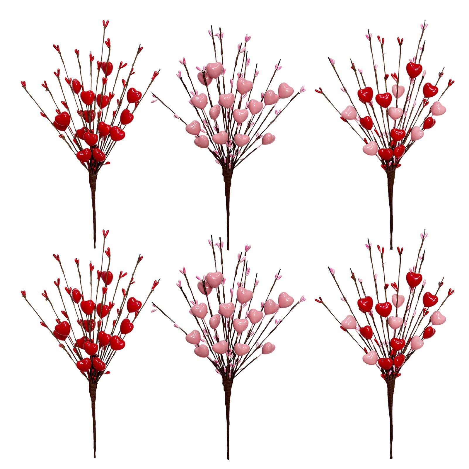 6 искусственных ягод в форме сердца для украшения дома к Дню святого Валентина.