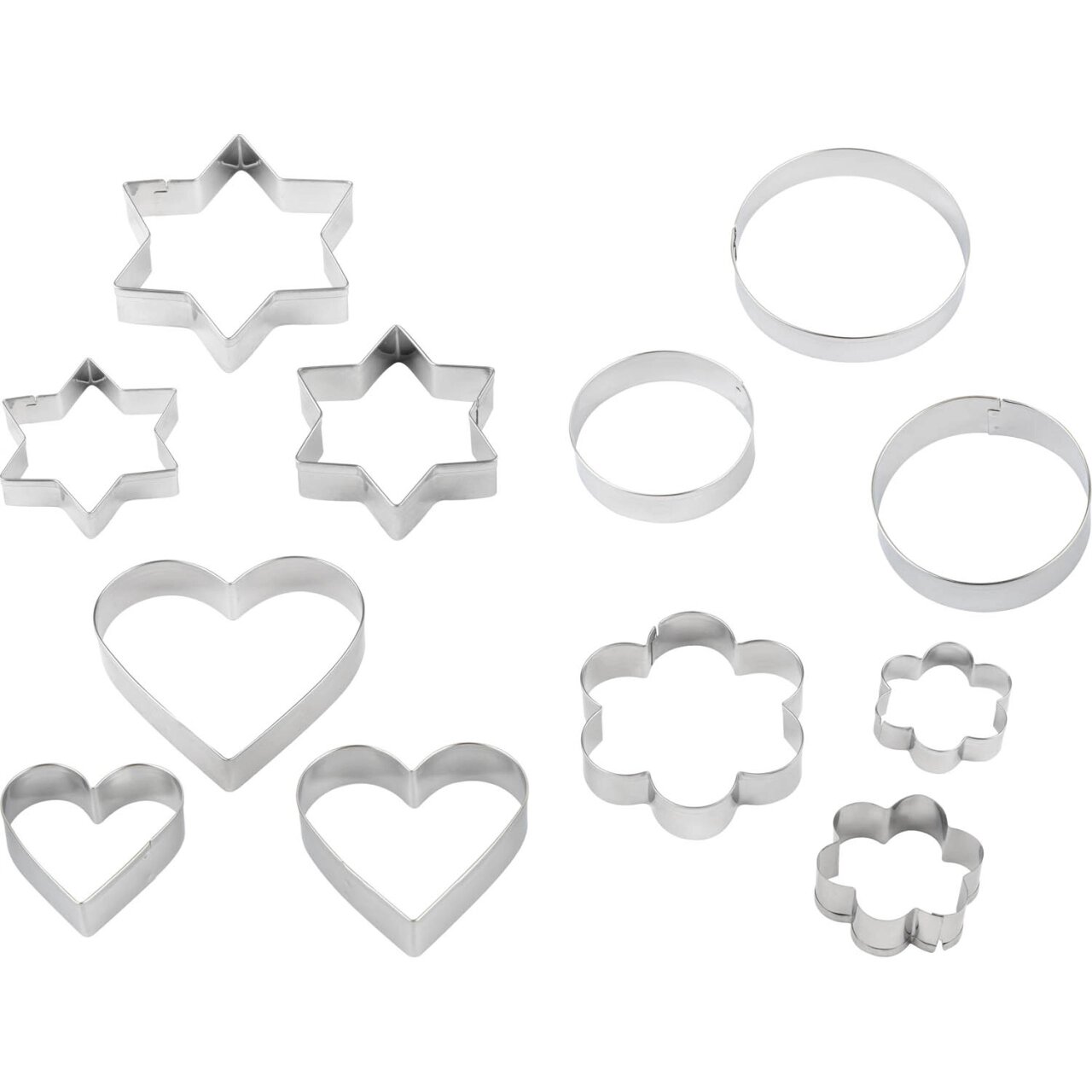 Mallony Torta набор форм 12 шт 4 дизайна из нержавеющей стали для домашней выпечки