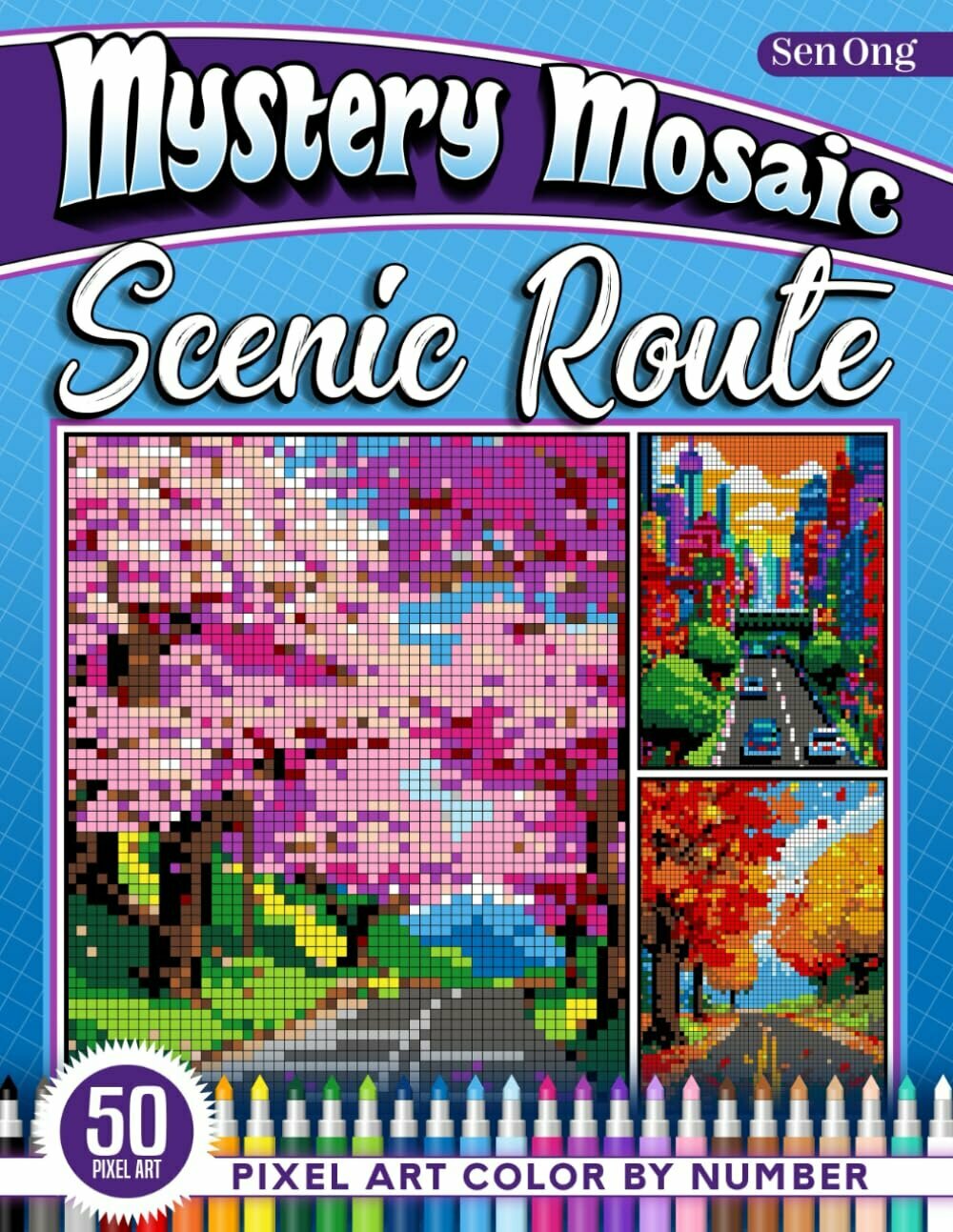 Раскраска по номерам дороги Mystery Mosaics 50 Pixel