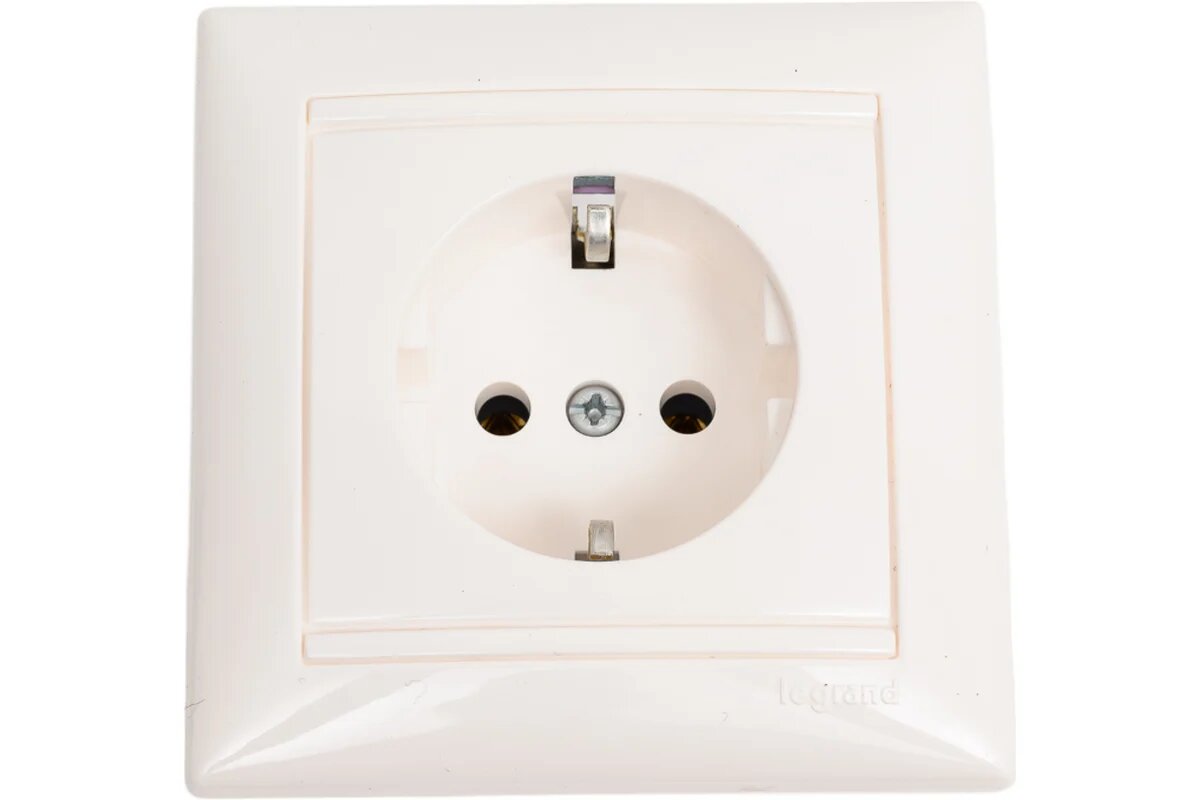 Legrand Valena розетка с заземлением лицевой панелью и рамкой в сборе 16A 250В белая 774423