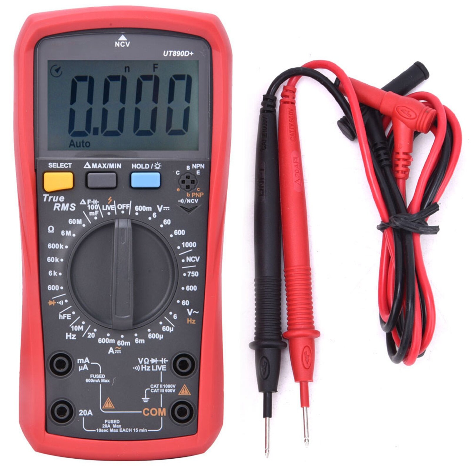 UNI T UT890d Ручной Мультиметр с диапазоном 6000 цифр True RMS Многофункциональный Цифровой Мультиметр