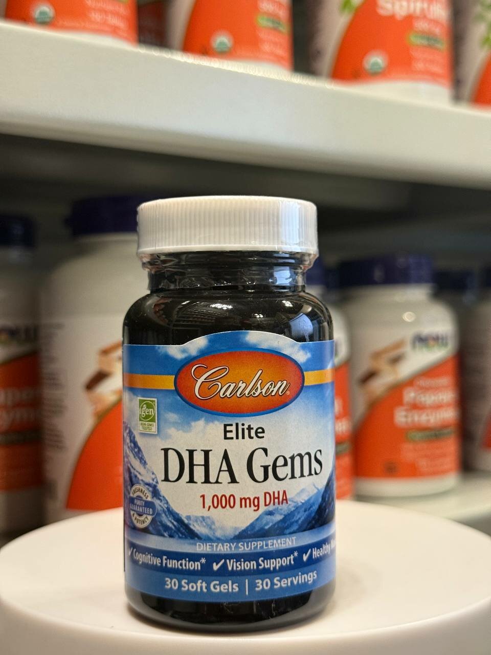 Carlson Labs Elite DHA Gems, добавка с высокой концентрацией докозагексаеновой кислоты (ДГК), 30 гелевых капсул