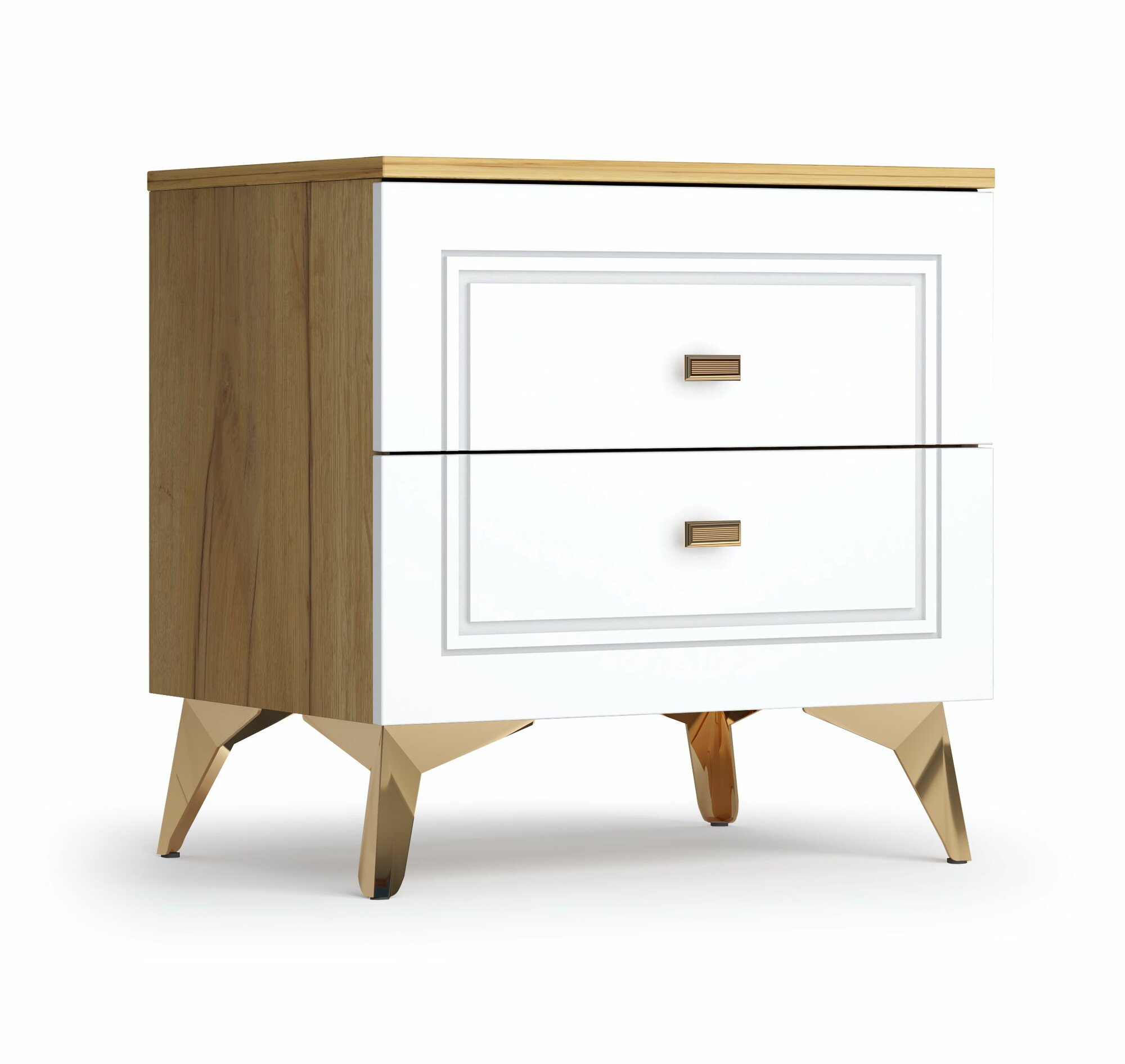 Тумба прикроватная Кураж Вега Сапфир, 2 выдвижных ящика, ЛДСП, МДФ