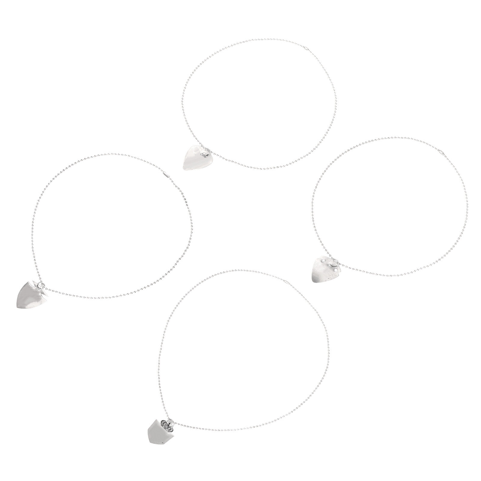 4 шт, ожерелье-медиатор из нержавеющей стали, алюминиевого сплава, гладкая поверхность, медиатор, ожерелье, окружность 50 см