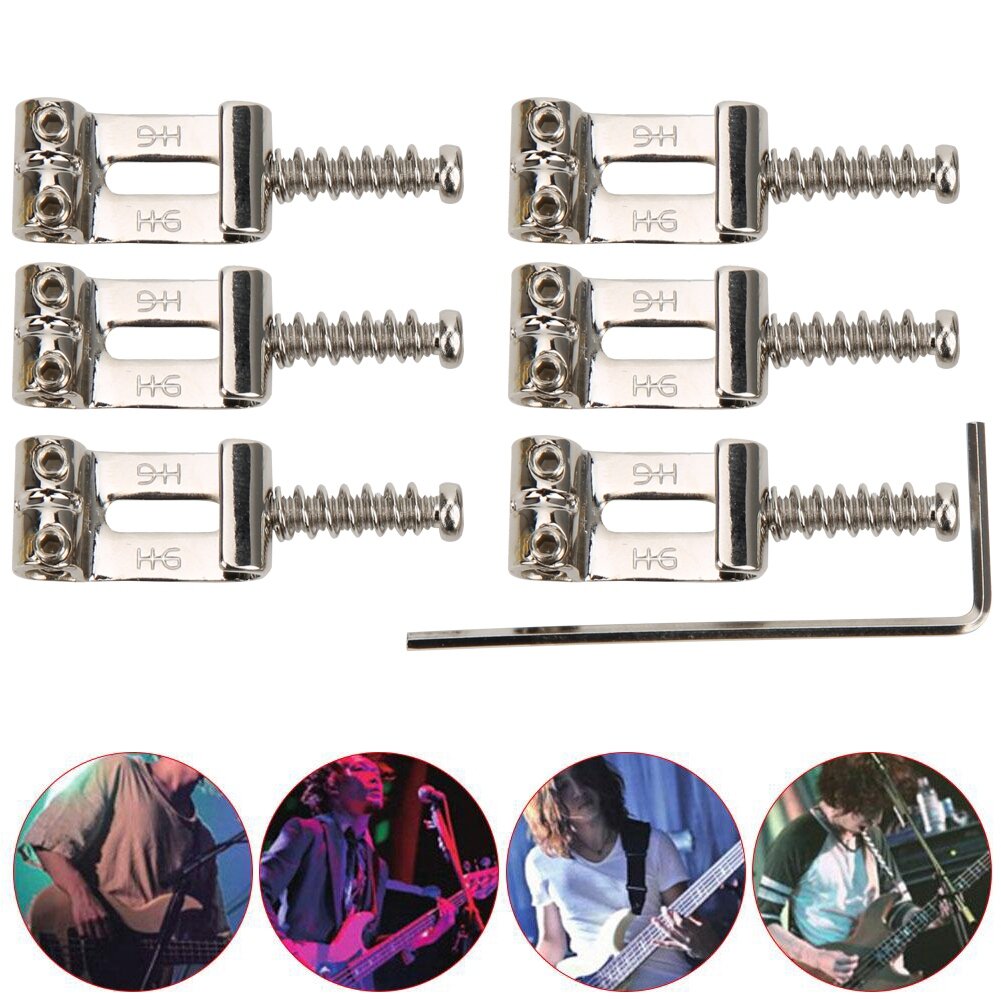GAQ06 6 шт. седла для электрогитары, седло из медного цинкового сплава с роликовыми деталями для электрогитары