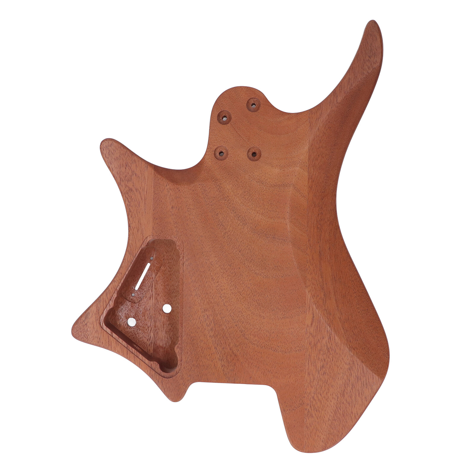 Корпус гитары из полированного красного дерева, необработанный, для самостоятельной сборки, 6-струнная безголовая электрогитара. Детали.