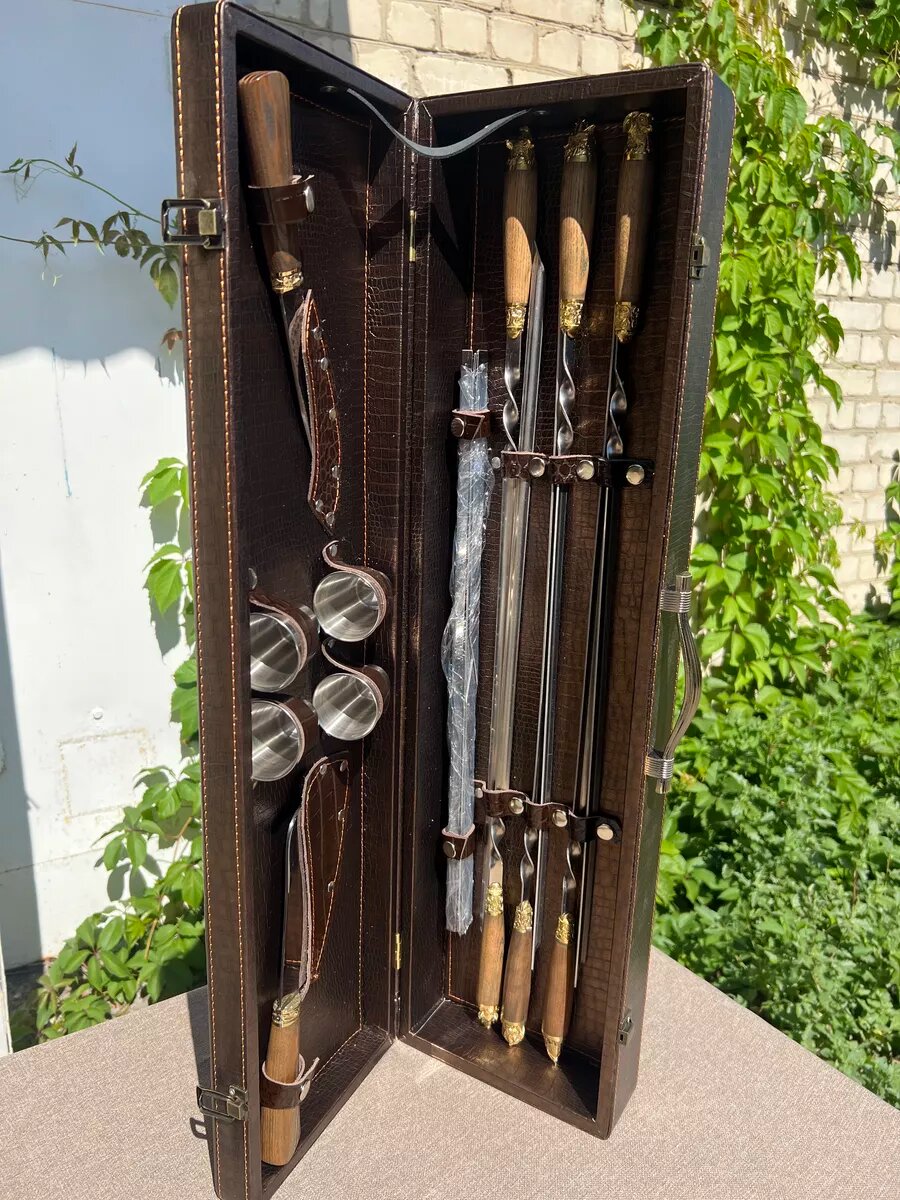 Шашлычный набор подарочный ручная работа/Оригинальный подарок