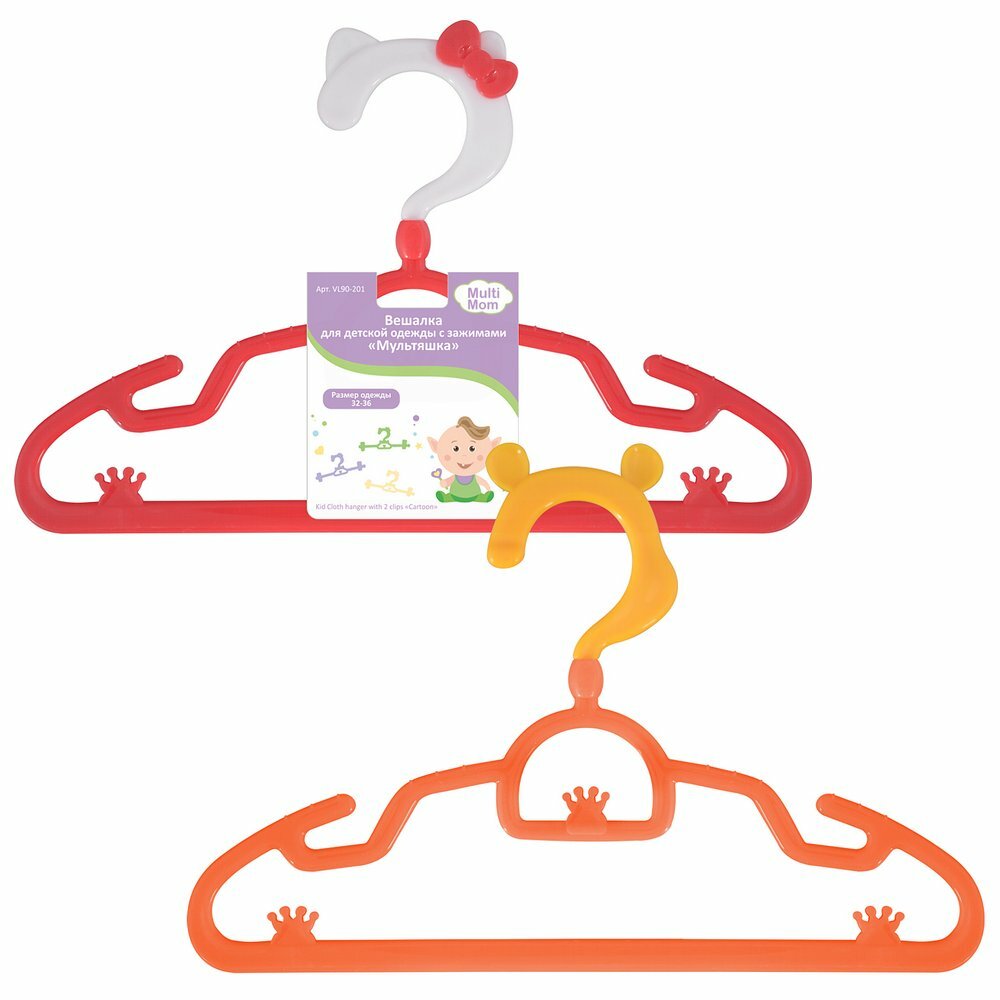 Вешалка для детской одежды "Мультяшка", пластик, в ассортименте