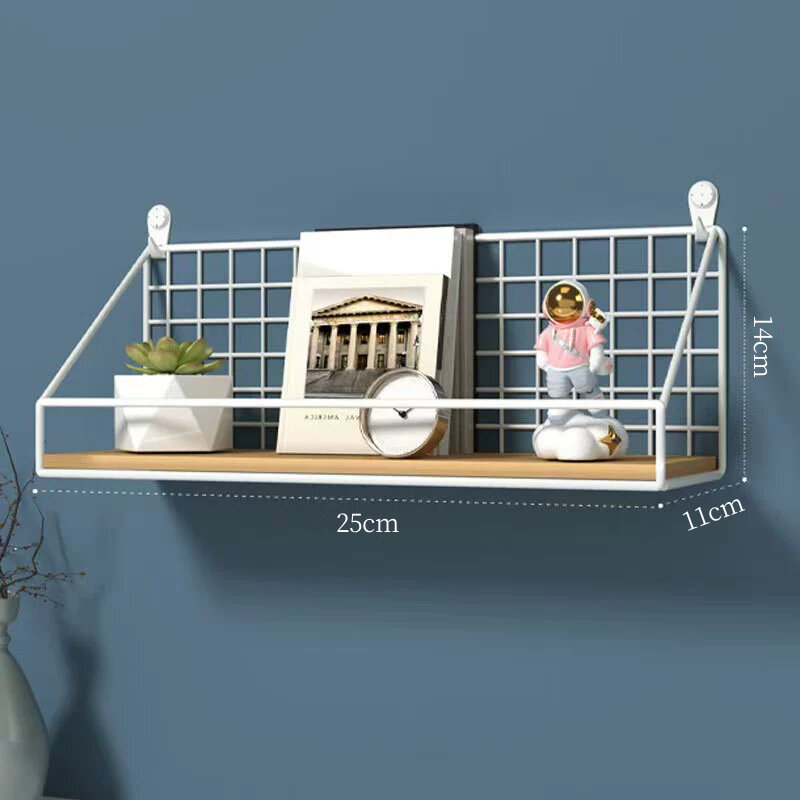 Полка настенная навесная, Стеллаж для хранения вещей, без сверления, 1 шт, черные,25*11*14 cm