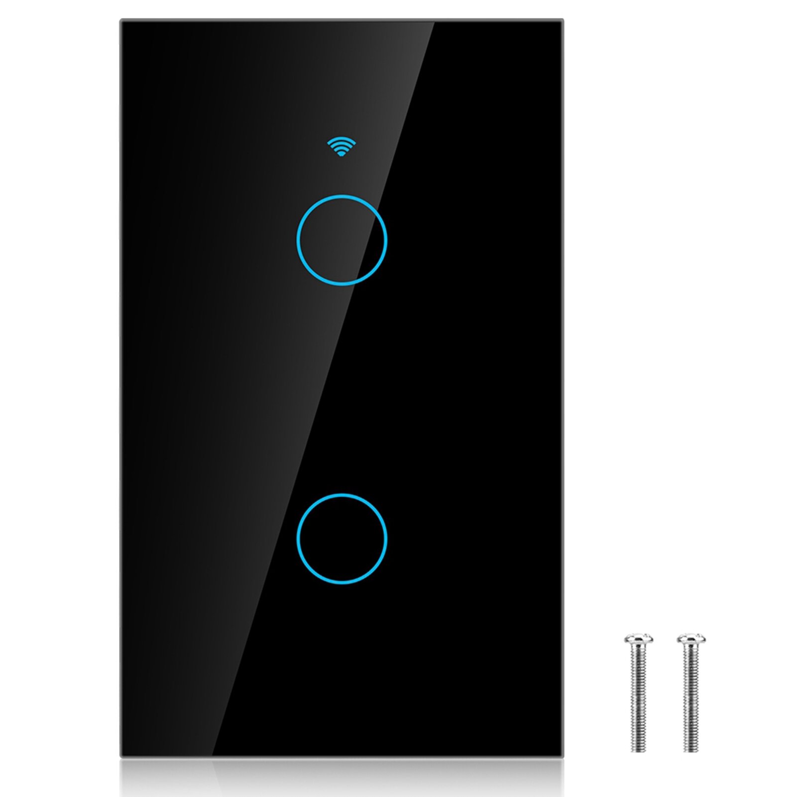 Беспроводной сенсорный выключатель с одним круглым переключателем для Alexa и Google, двухсторонний, переменного тока (черный)