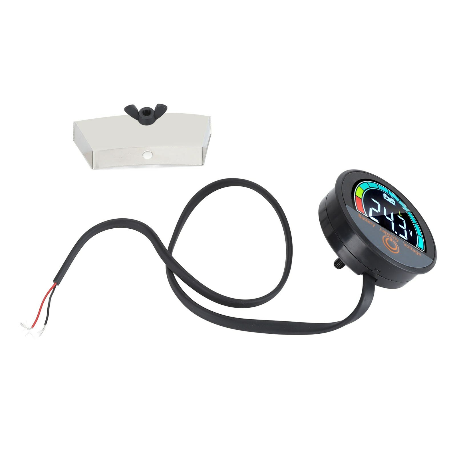 Круглый встроенный счетчик энергии с цифровым ЖК-дисплеем, индикатором емкости аккумулятора и напряжения для мотоциклов, велосипедов и автомобилей, DC 8-100 В.