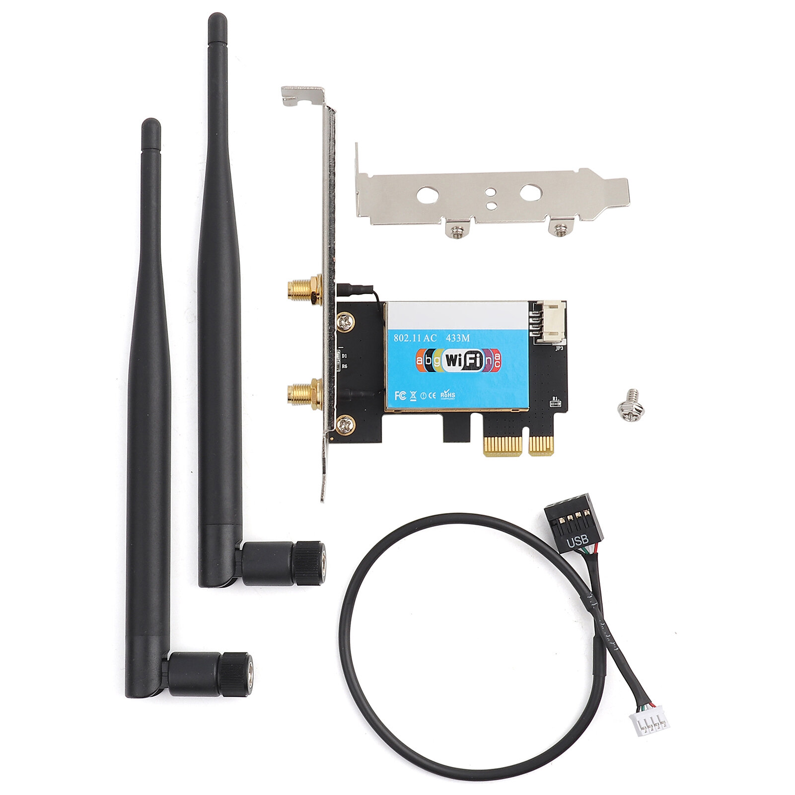 PCIe Network Card 433MBPS Двойной полосы 2.4G 5G для Bluetooth 4.0 для сетевой карты Bluetooth для настольного компьютера