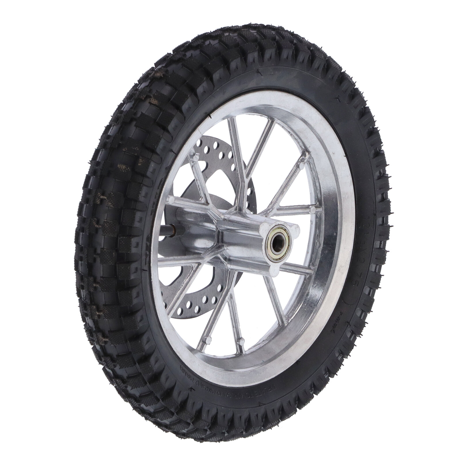 Резиновая шина переднего колеса 12,5x2,75 дюйма, болты крепления звездочки для дискового тормоза для мини-мотоцикла 47cc 49cc 2-тактного двигателя, серебристый цвет.
