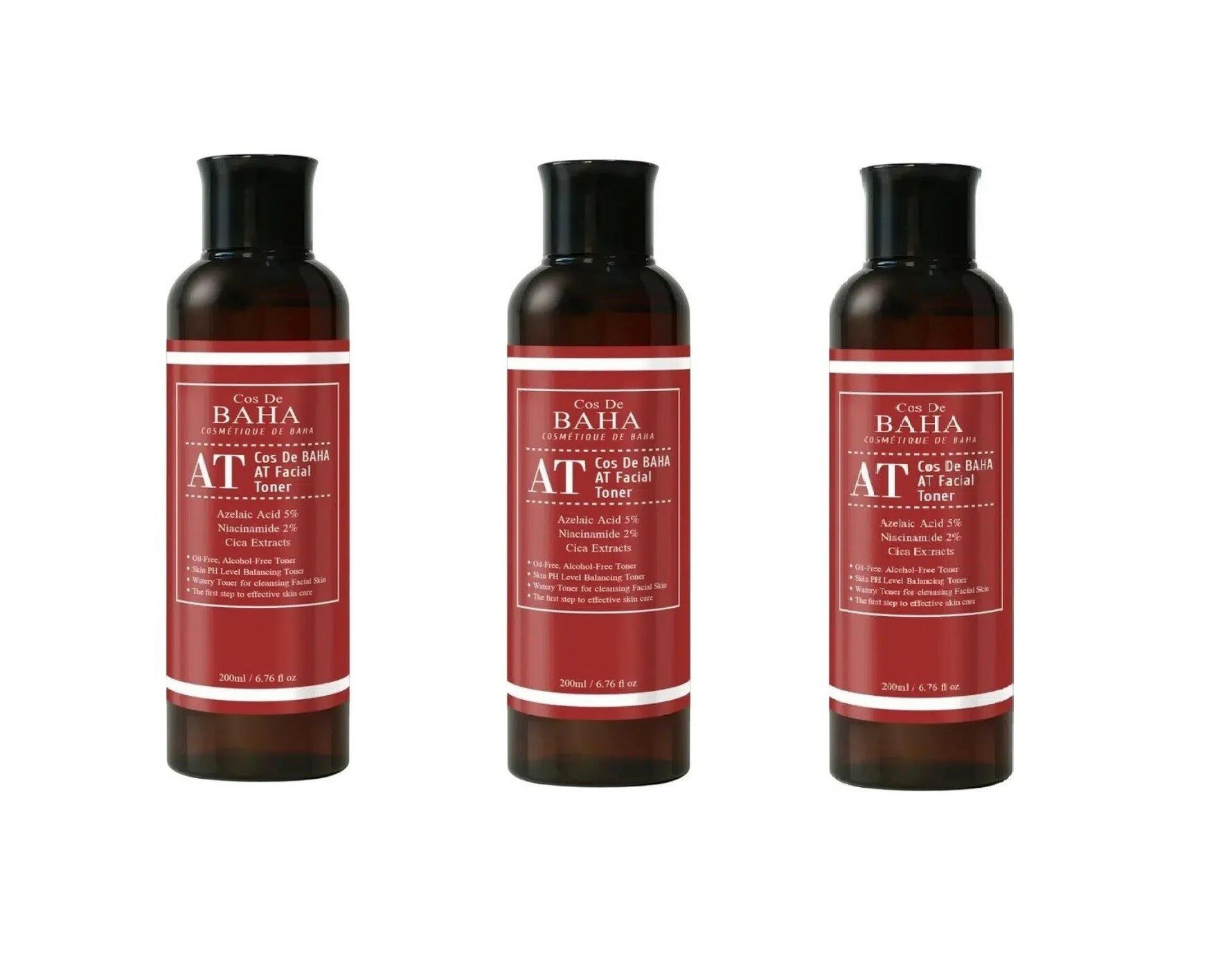 Тонер Cos de bana для лица AT Facial Toner (AT), с азелаиновой кислотой, 200мл , 3 шт