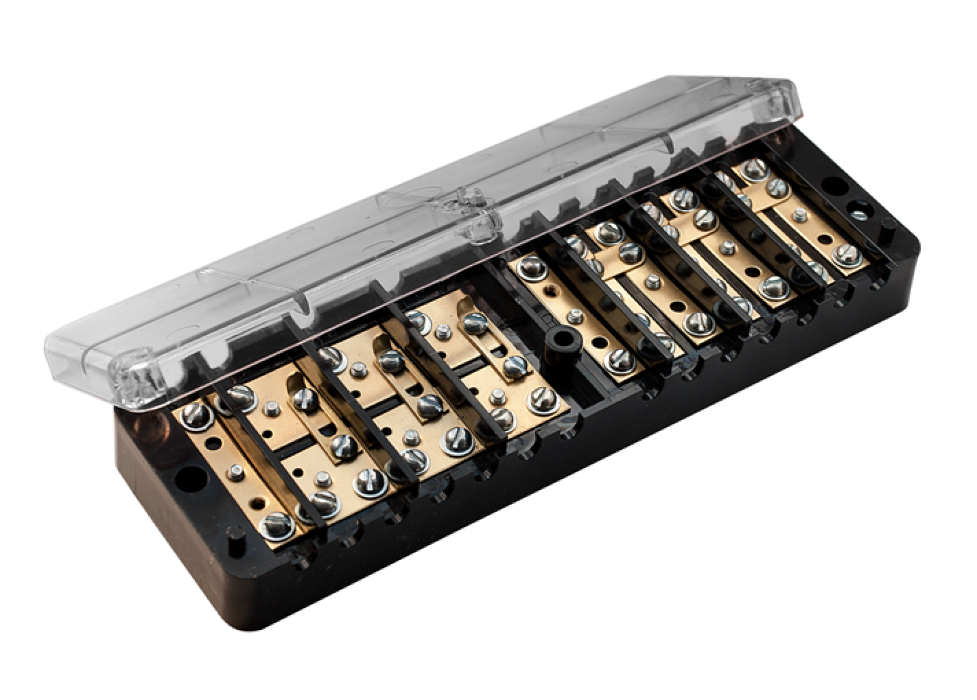 Коробка испытательная переходная КЭАЗ КИП-Л-IP20 прямоугольная, с прозрачной крышкой, огнеупорный полиамид черный, 220х68х33мм / электрика