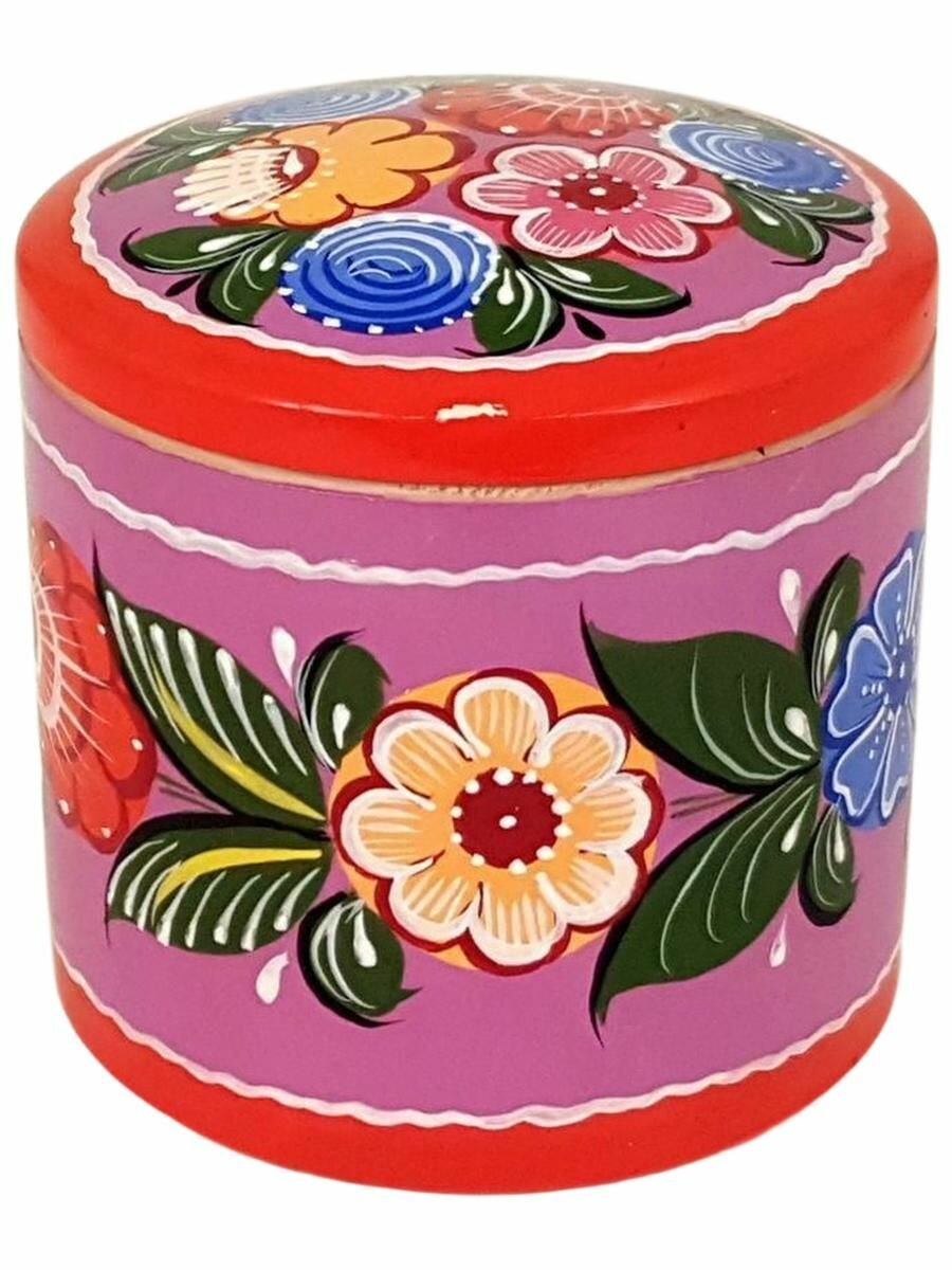 Шкатулка Чаепитие (Цветы)-4, Городецкая роспись, ручная авторская работа