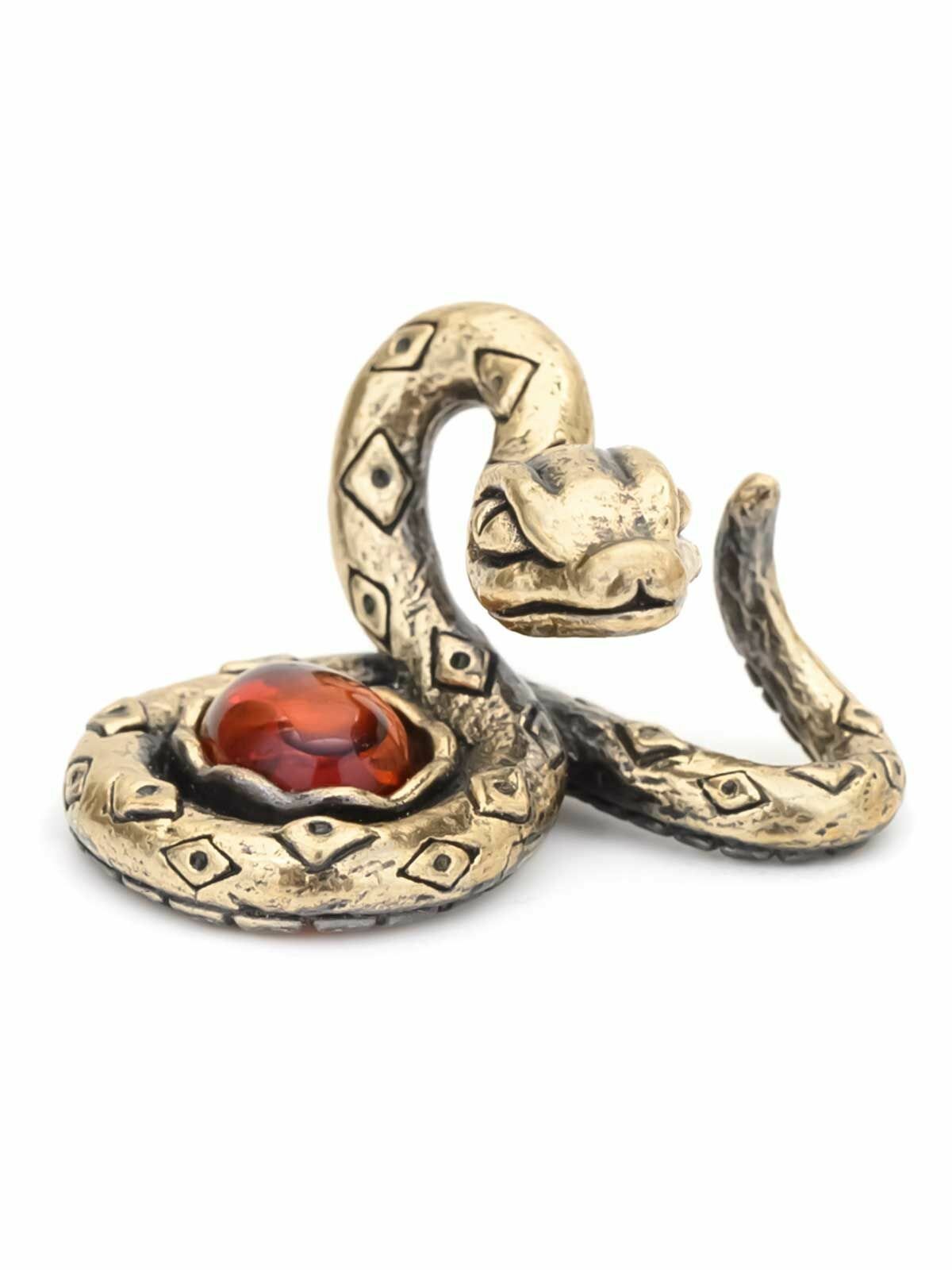 Сувенирная фигурка - Змея Гадюка, Балтийский Янтарь, 1,9 см