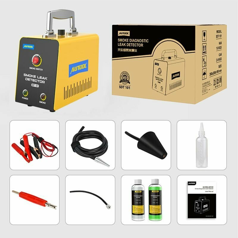 Дымогенератор для автомобиля AUTOOL SDT101 подходит для определения места утечки в трубопроводных системах/системах герметизации/(английская версия)