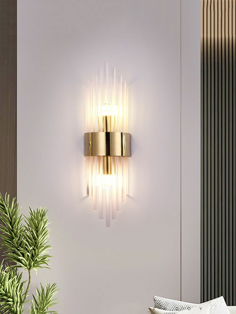 35CM Современный роскошный золотой светодиодный настенный светильник бра для внутреннего оформления Гостиной Спальни лестницы