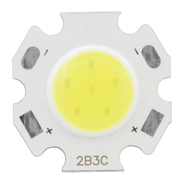 Светодиод яркий (COB LED) 3 Вт (2B3C), 300 Лм, 9-12 В, белый холодный (6500 К), 1 шт.
