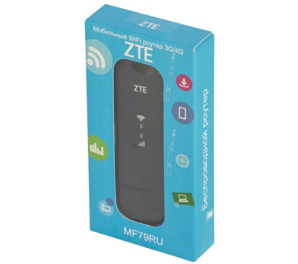 Модем 2G/3G/4G ZTE MF79N USB Wi-Fi Firewall +Router внешний черный