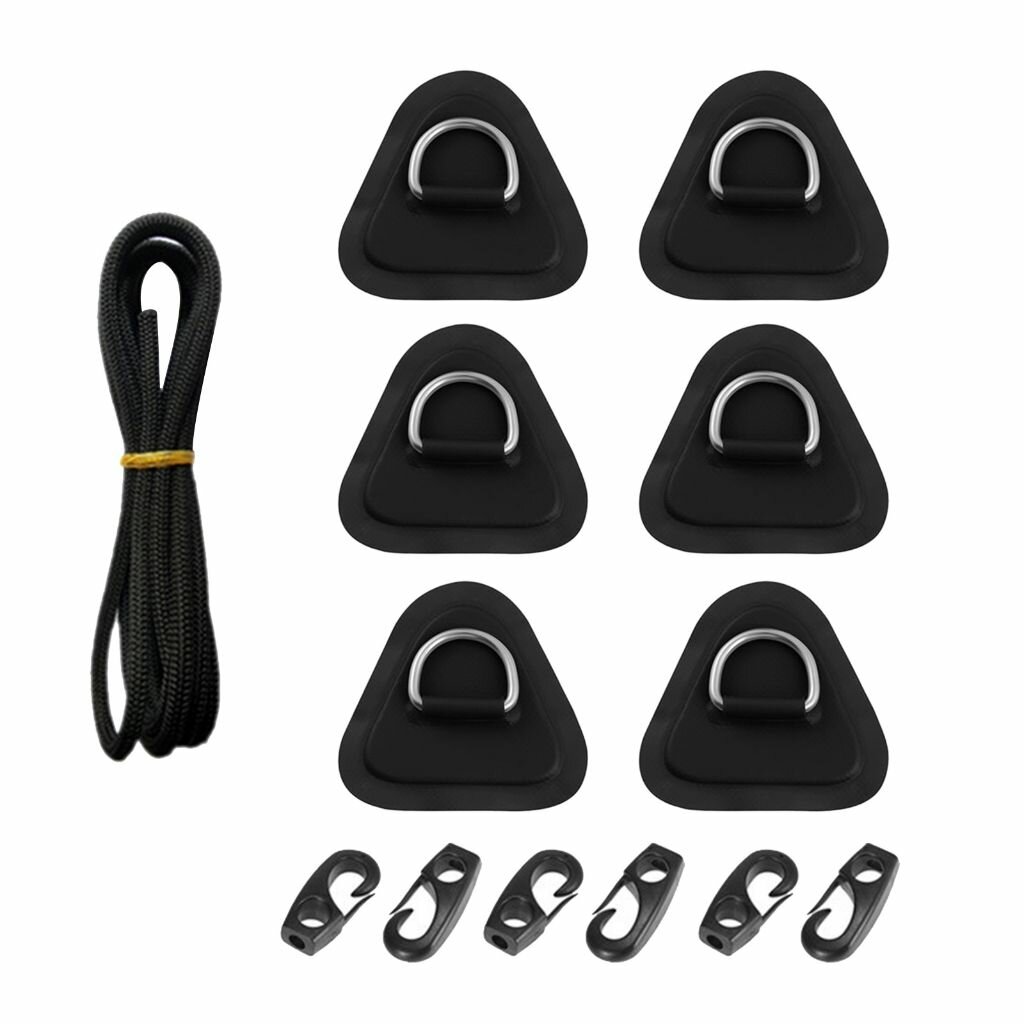 Запчасти для каяка, байдарки, Набор крепежных петель D-образной формы весельной доски - черный, 1 комплект